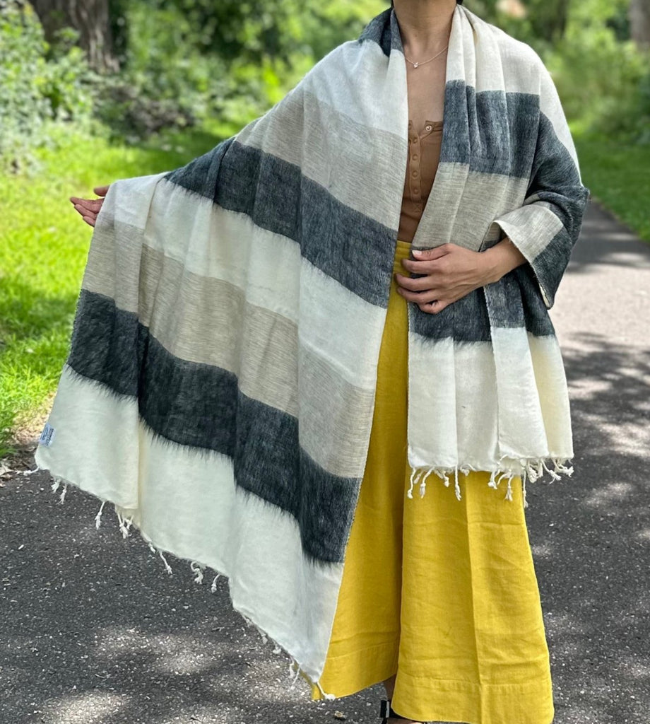 HIMALAYAN YAK WOOL SHAWL / WRAP - 82"X39" (Copy) – Shangri-La Crafts ...